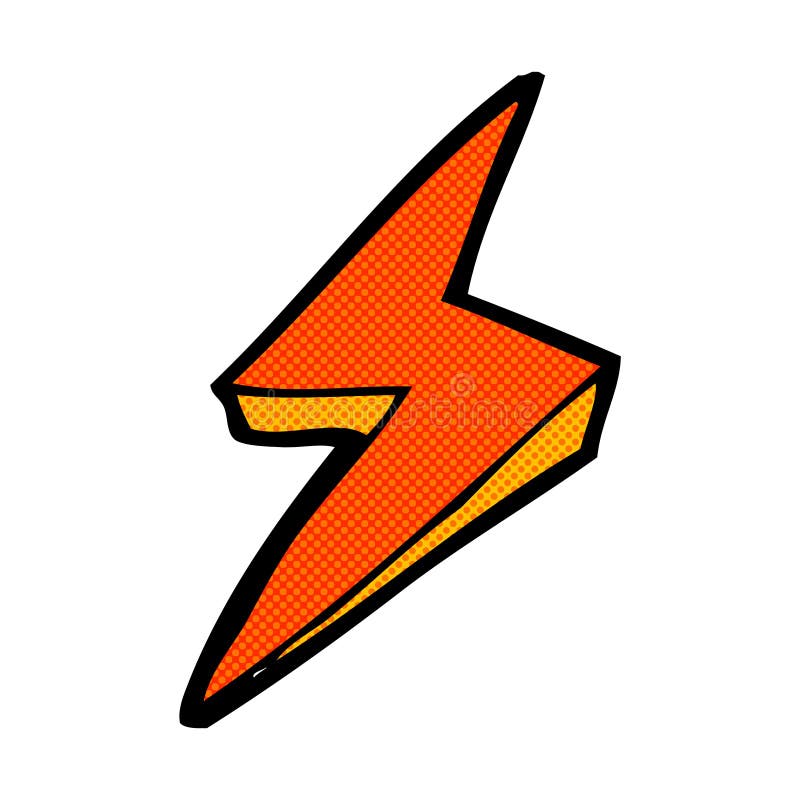 Comic Cartoon Lightning Bolt Symbol Stock Illustration - Illustration ...