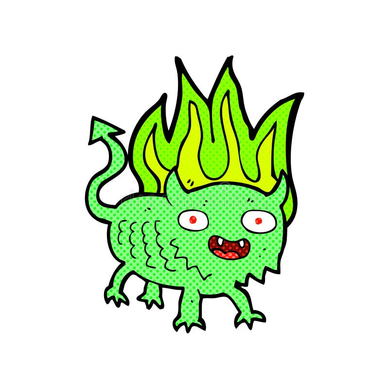 Little Demon Cartoon Expressions Set Stock Vector - Illustration of ...