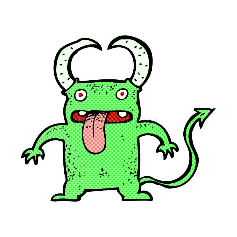 Comic cartoon little devil stock illustration. Illustration of monster ...
