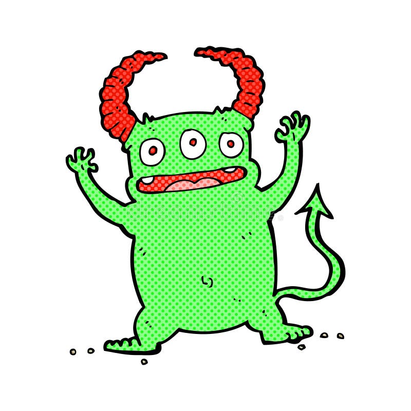 Comic cartoon little devil stock illustration. Illustration of silly ...