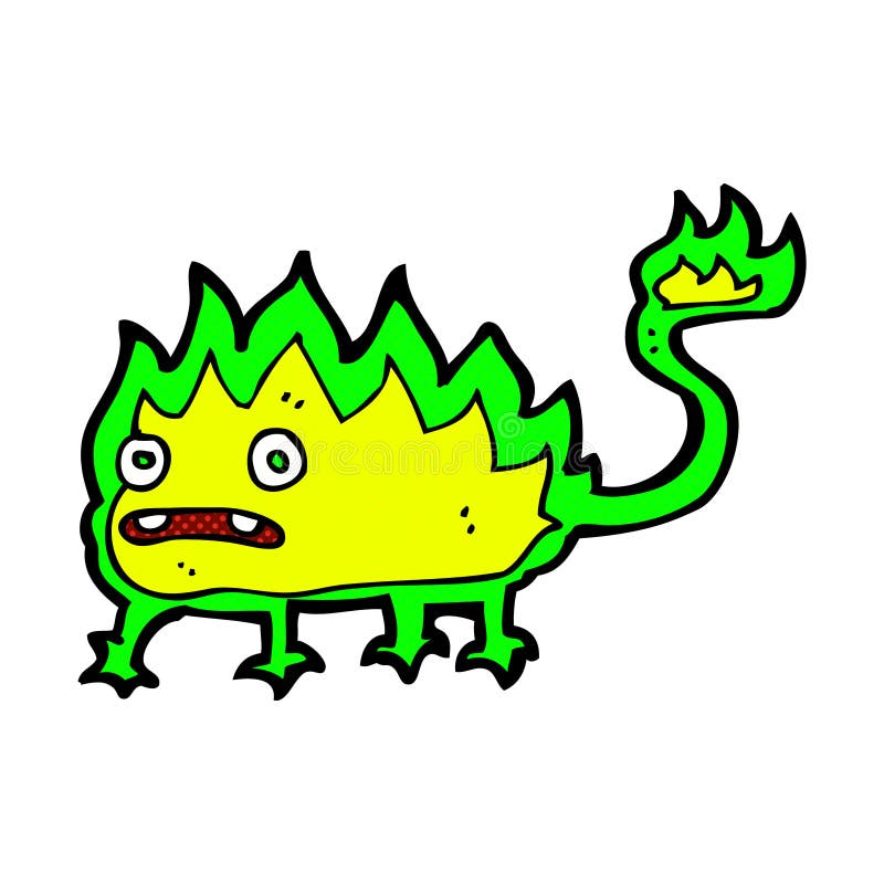 Retro Cartoon Little Fire Monster Stock Illustrations – 140 Retro ...