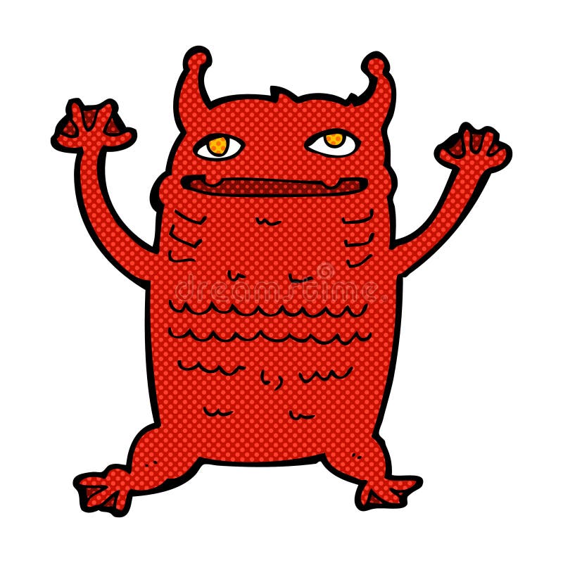 Comic Cartoon Little Monster Stock Illustration - Illustration of ...