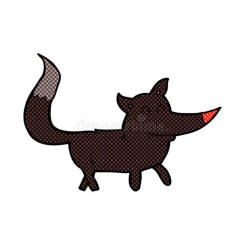 Comic cartoon little wolf stock illustration. Illustration of silly ...