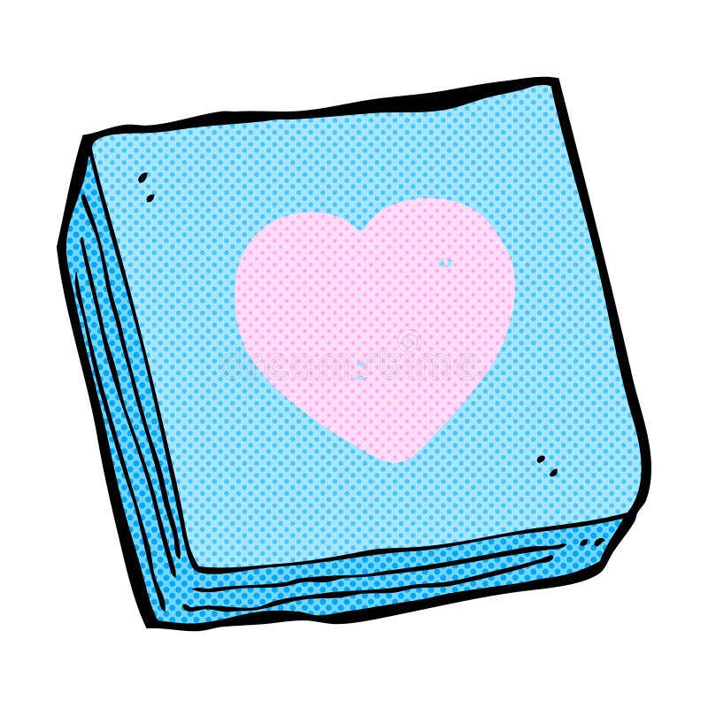 Comic Cartoon Love Heart Notes Pad Stock Illustration - Illustration of ...
