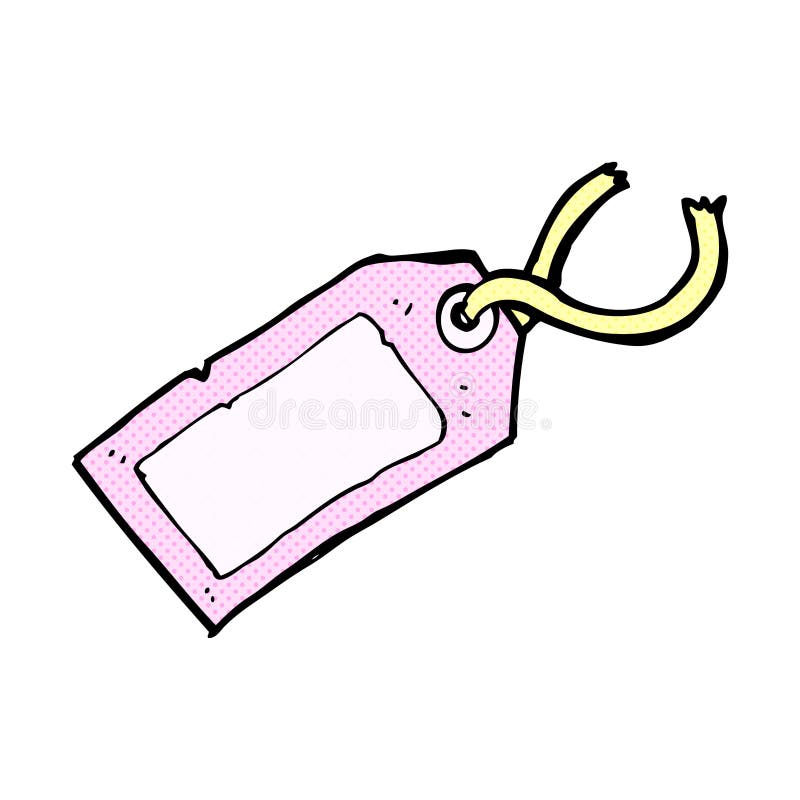 Comic cartoon luggage tag stock illustration. Illustration of paper ...