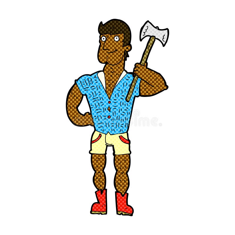 Comic cartoon lumberjack stock illustration. Illustration of cartoon ...