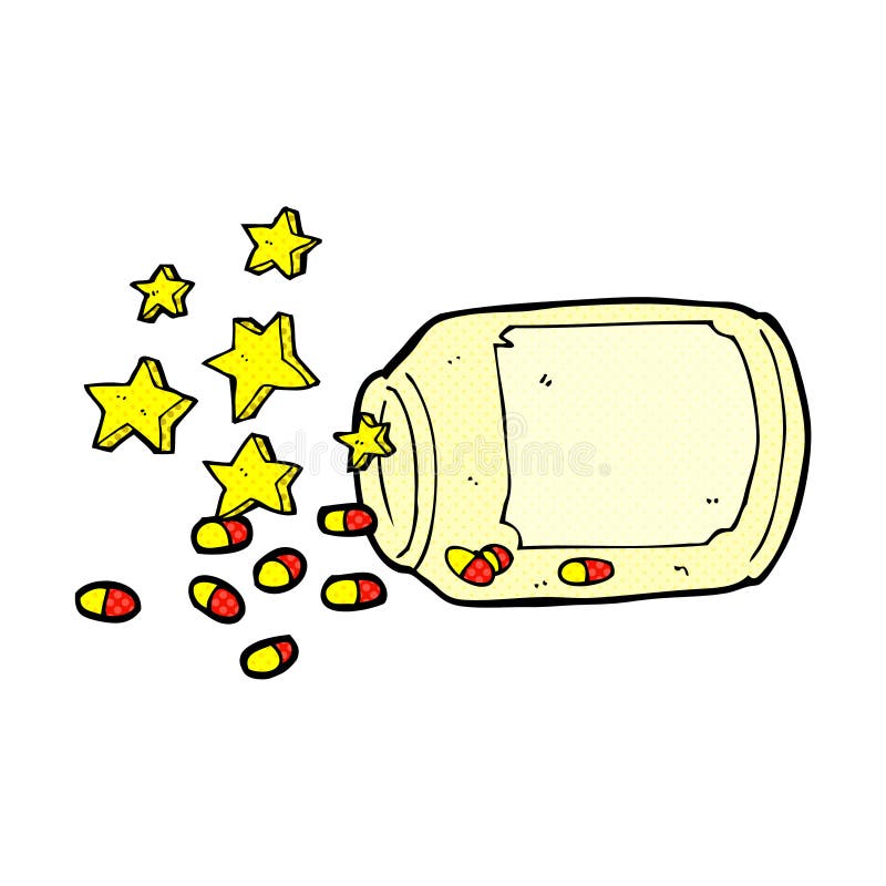 Comic cartoon magic pills stock illustration. Illustration of doodle ...
