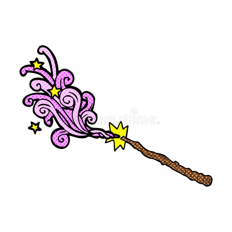 Comic cartoon magic wand stock illustration. Illustration of retro ...
