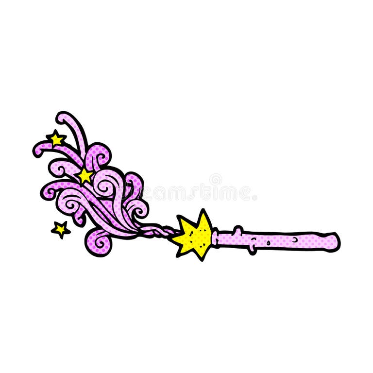 Comic cartoon magic wand stock illustration. Illustration of wand ...