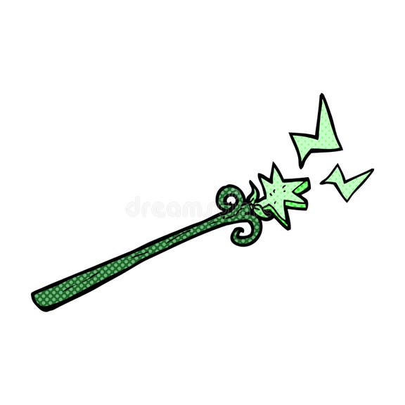 Comic cartoon magic wand stock illustration. Illustration of quirky ...