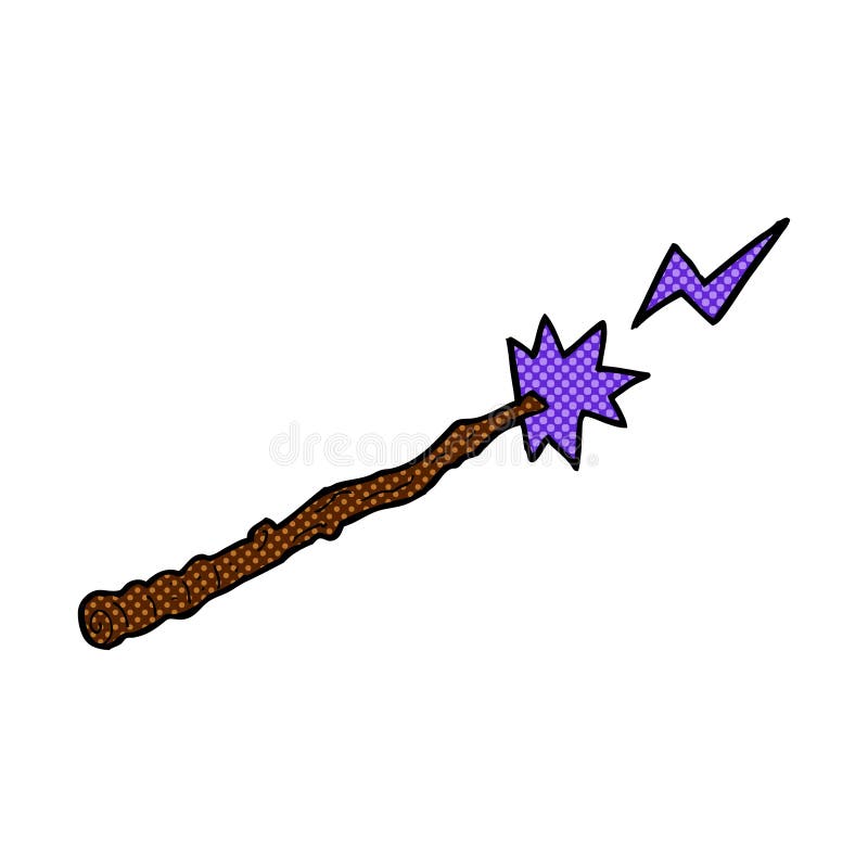 Comic cartoon magic wand stock illustration. Illustration of drawing ...
