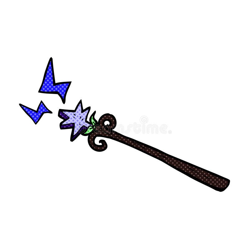 Comic cartoon magic wand stock illustration. Illustration of fairy ...