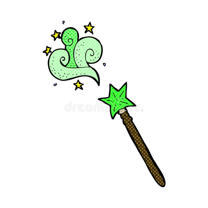 Comic cartoon magic wand stock illustration. Illustration of doodle ...