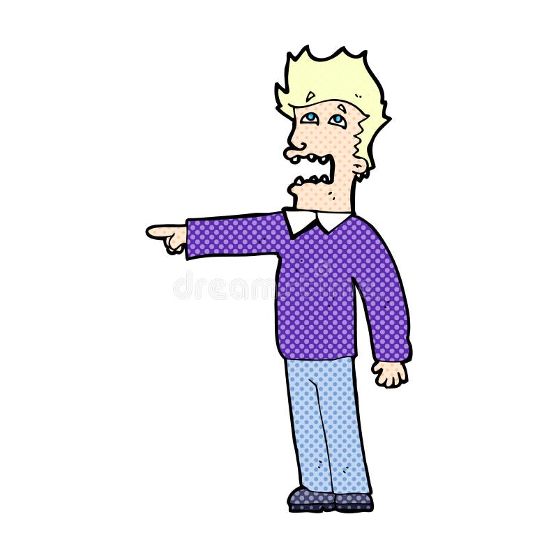 Comic cartoon man accusing stock illustration. Illustration of ...