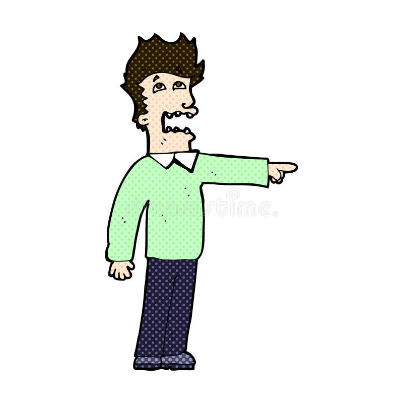 Comic cartoon man accusing stock illustration. Illustration of silly ...