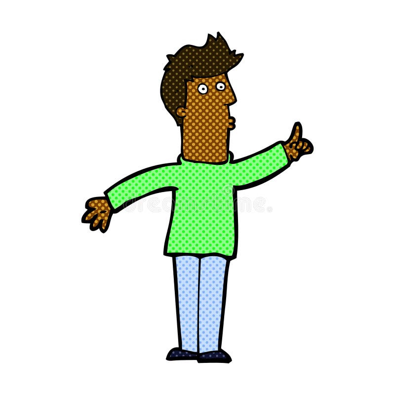 Comic Cartoon Man Advising Caution Stock Illustration - Illustration of ...