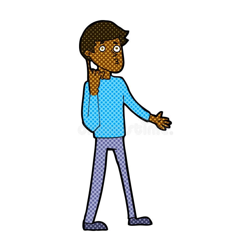 Comic Cartoon Man Asking Question Stock Illustration - Illustration of ...