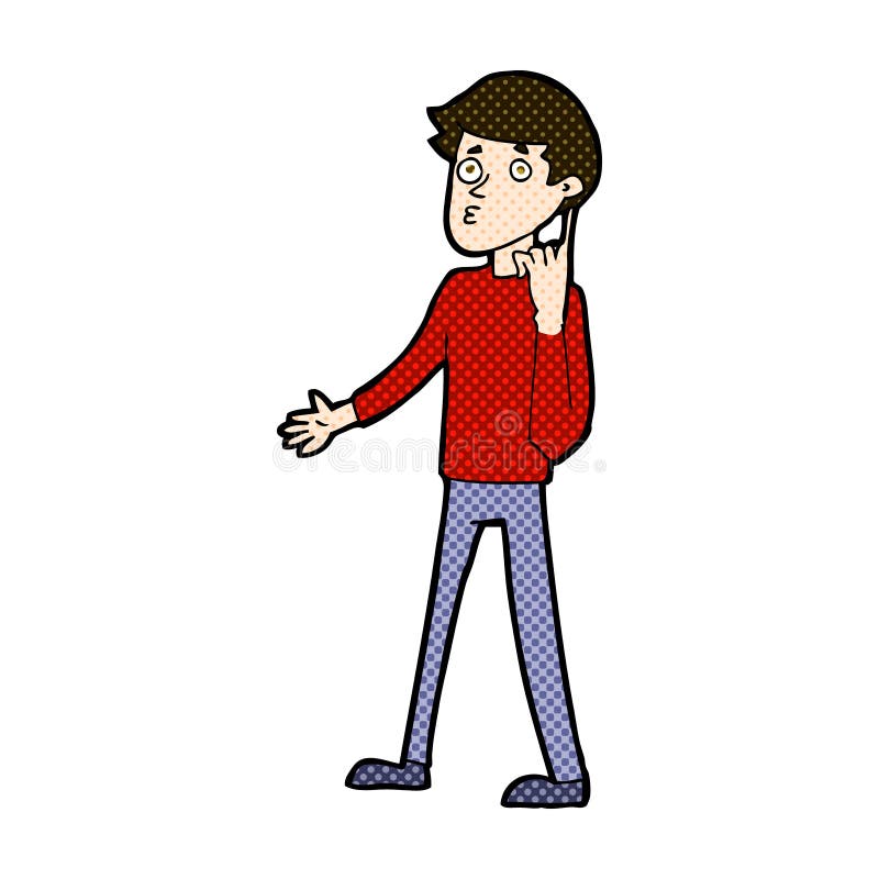 Comic Cartoon Man Asking Question Stock Illustration - Illustration of ...