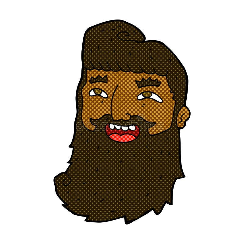Comic Cartoon Man with Beard Laughing Stock Illustration - Illustration ...
