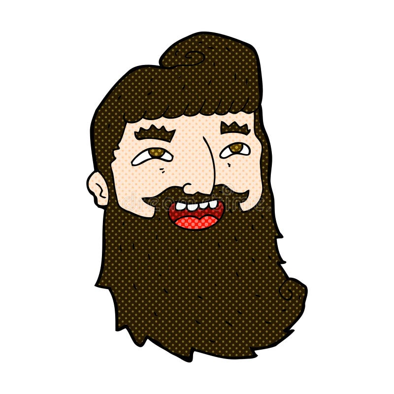 Comic Cartoon Man with Beard Laughing Stock Illustration - Illustration ...