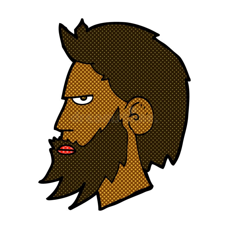 Comic Cartoon Man with Beard Stock Illustration - Illustration of line ...