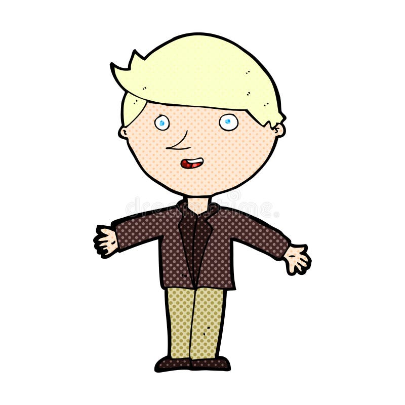 Comic Cartoon Man in Casual Jacket Stock Illustration - Illustration of ...