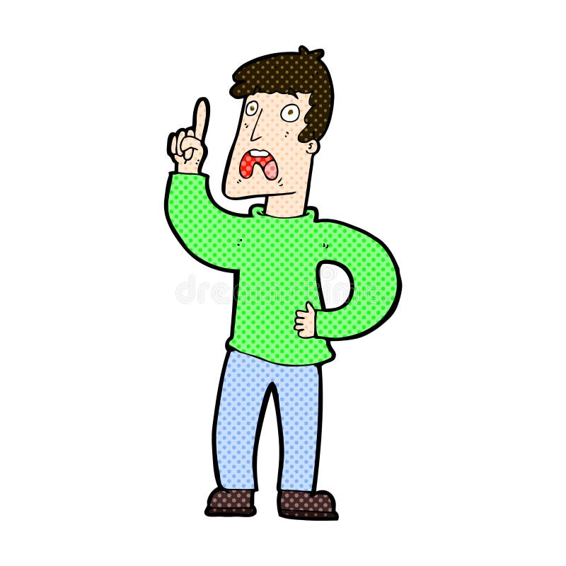 Comic Cartoon Man with Complaint Stock Illustration - Illustration of ...