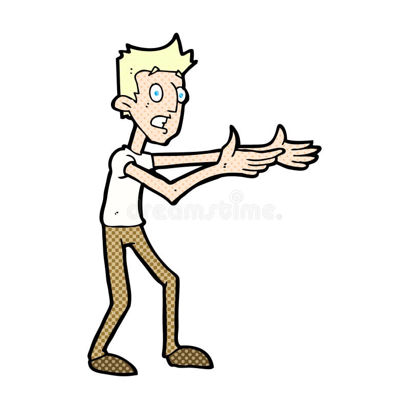 Cartoon man explaining stock vector. Illustration of grunge - 38041128