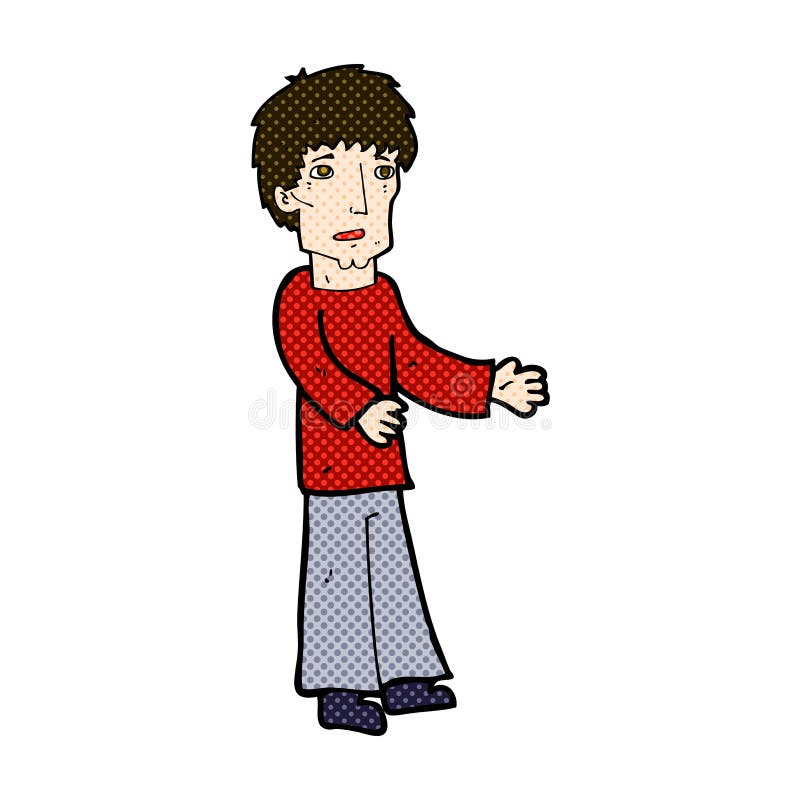 Comic Cartoon Man Explaining Stock Illustration - Illustration of ...