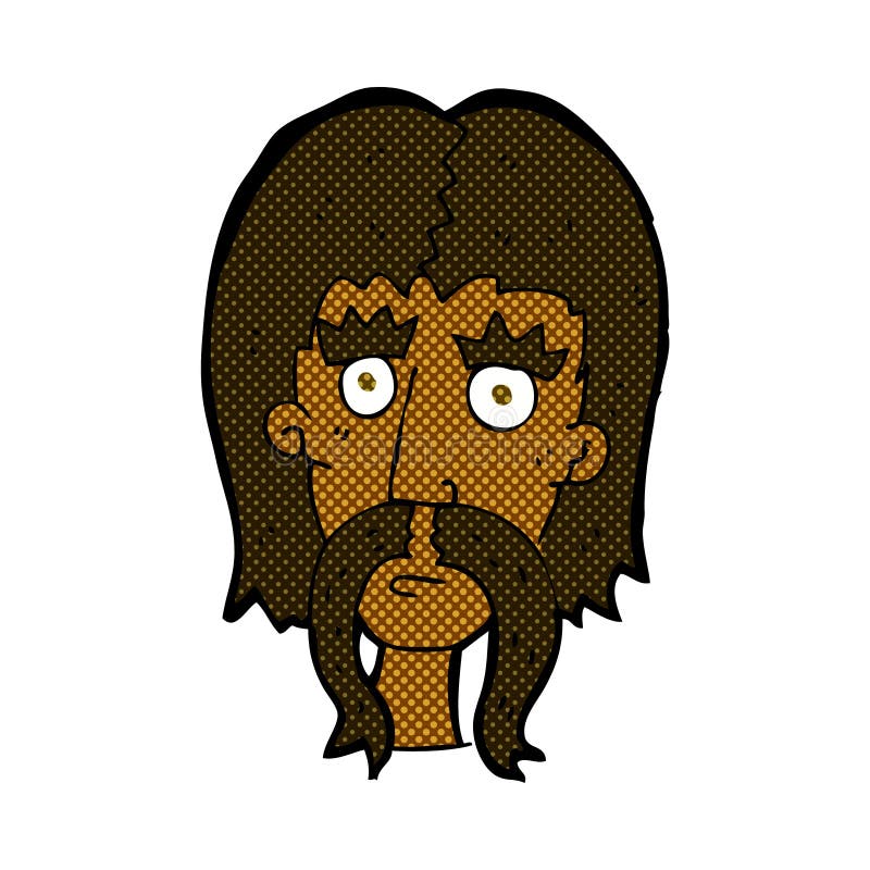 Comic Cartoon Man with Long Mustache Stock Illustration - Illustration ...