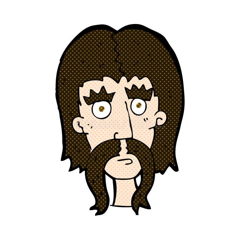Comic Cartoon Man with Long Mustache Stock Illustration - Illustration ...