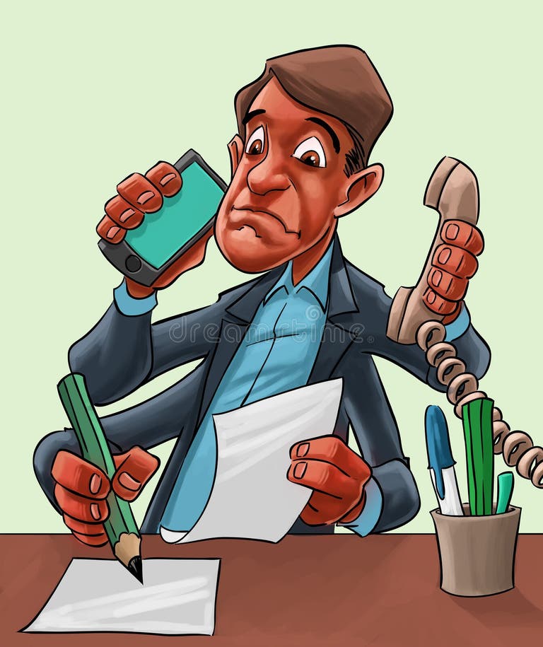 Multitasking Cartoon Man Stock Illustrations – 2,334 Multitasking ...