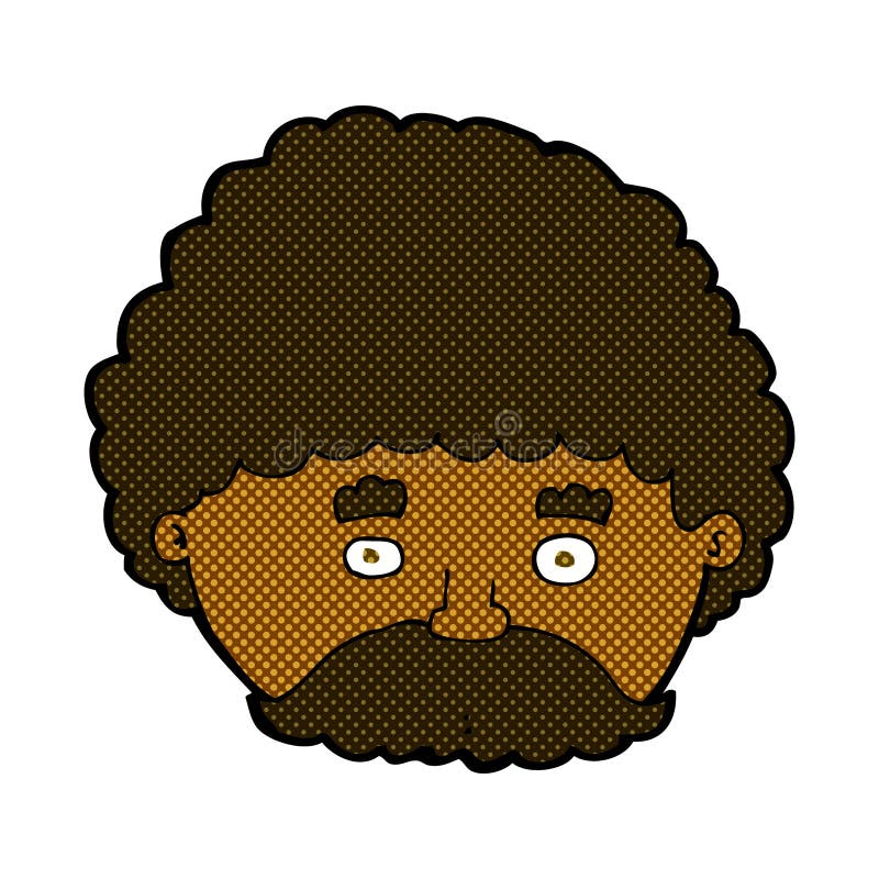 Comic Cartoon Man with Mustache Stock Illustration - Illustration of ...