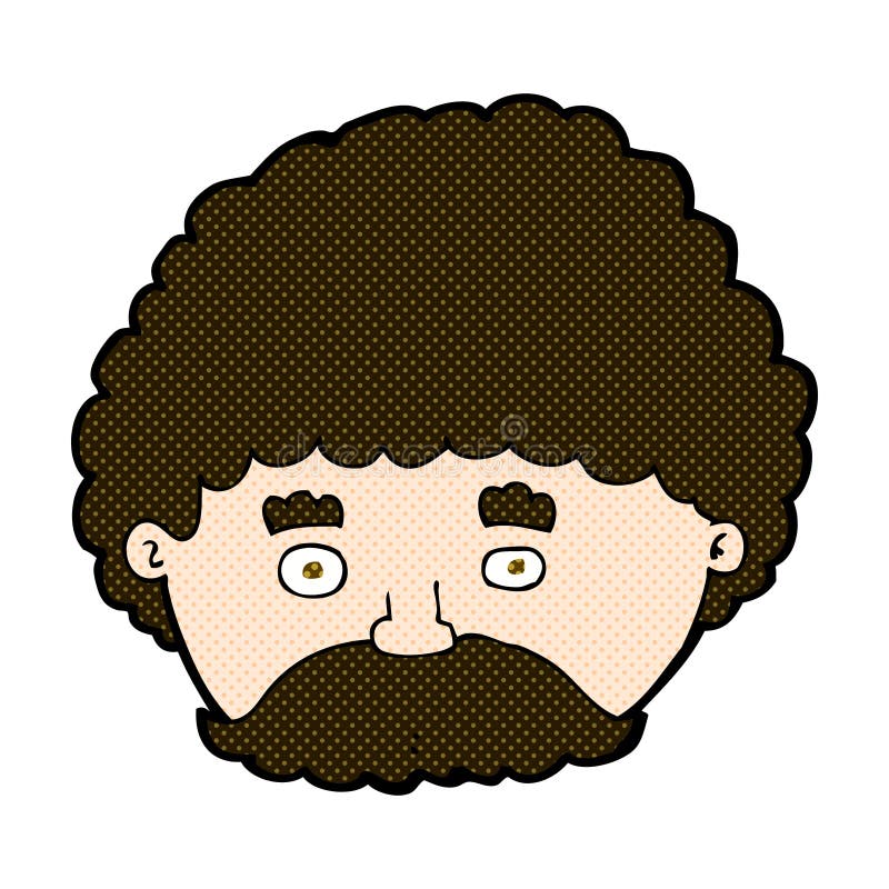 Comic Cartoon Man with Mustache Stock Illustration - Illustration of ...