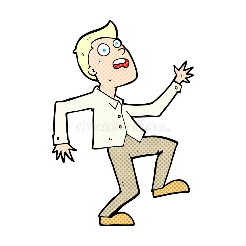 Comic Cartoon Man Panicking Stock Illustration - Illustration of ...
