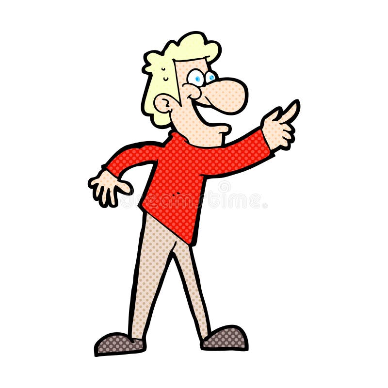 Comic Cartoon Man Pointing and Laughing Stock Illustration ...