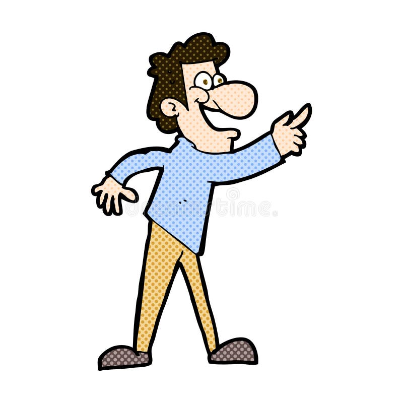 Comic Cartoon Man Pointing and Laughing Stock Illustration ...