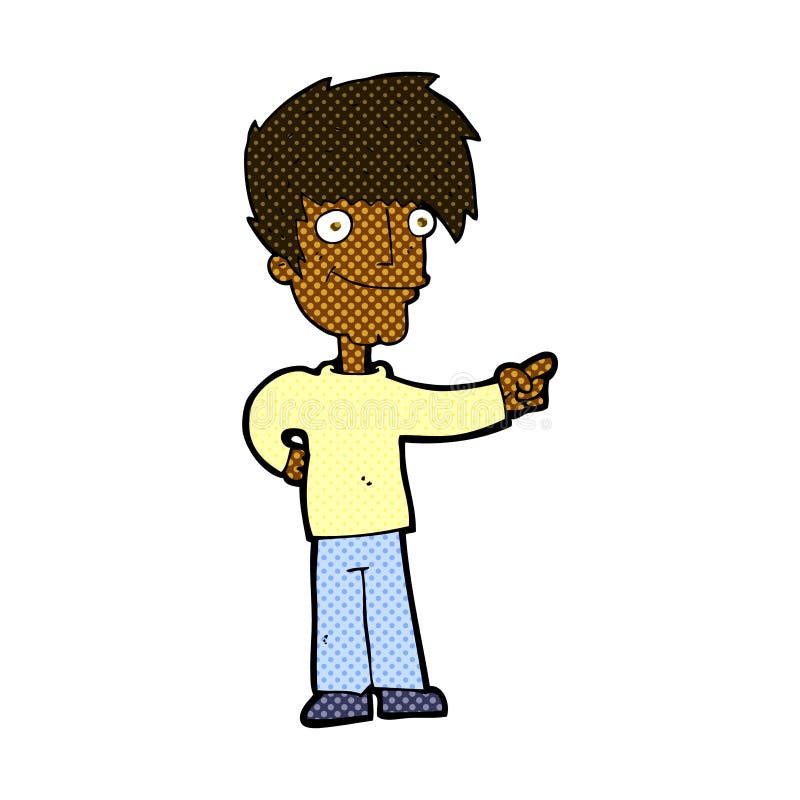 Comic cartoon man pointing stock illustration. Illustration of ...