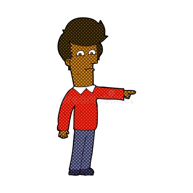 Comic cartoon man pointing stock illustration. Illustration of male ...