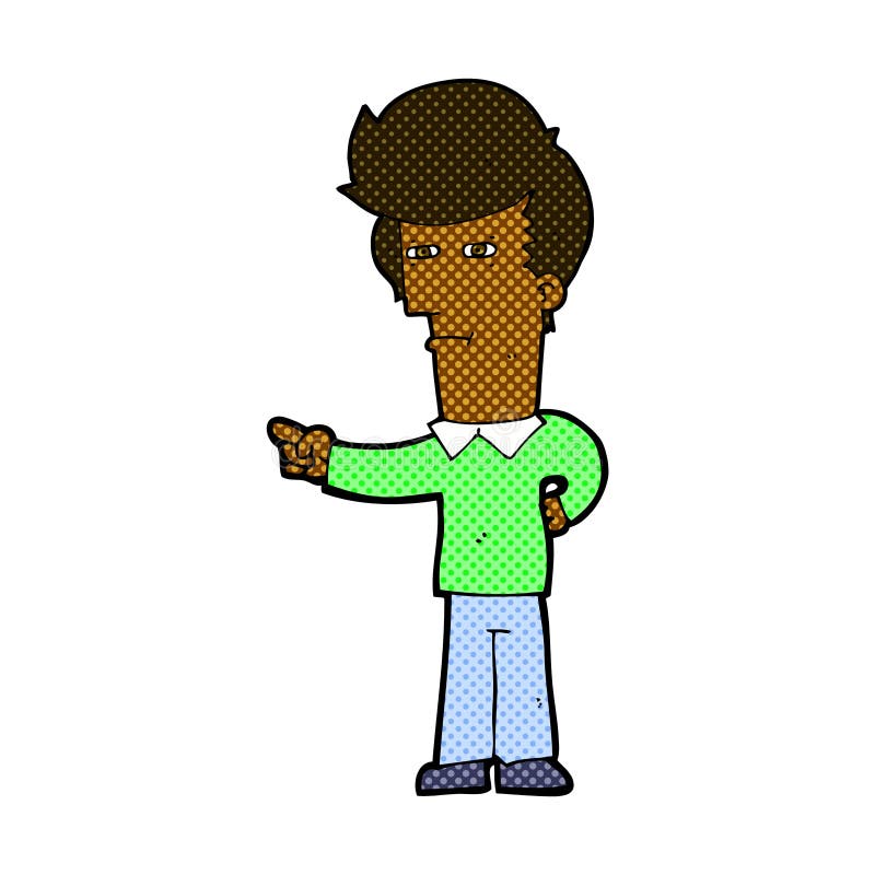 Comic cartoon man pointing stock illustration. Illustration of silly ...