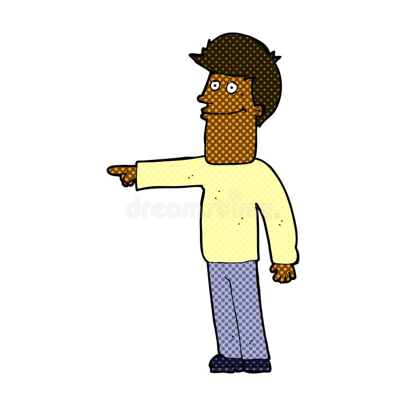 Comic cartoon man pointing stock illustration. Illustration of style ...