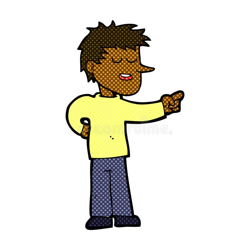 Comic cartoon man pointing stock illustration. Illustration of male ...