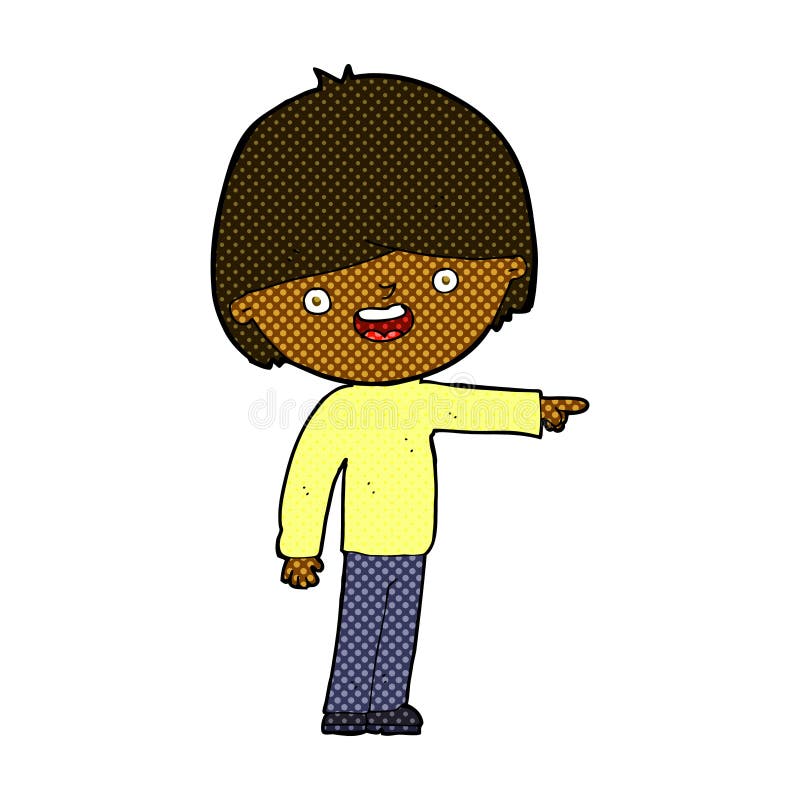 Comic cartoon man pointing stock illustration. Illustration of funny ...