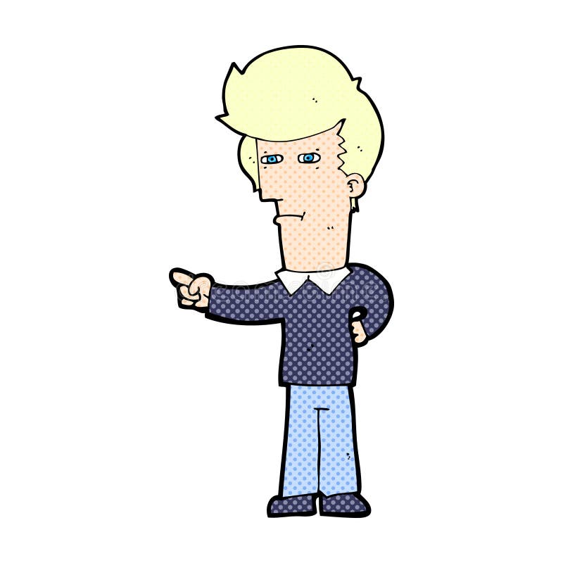 Comic cartoon man pointing stock illustration. Illustration of ...
