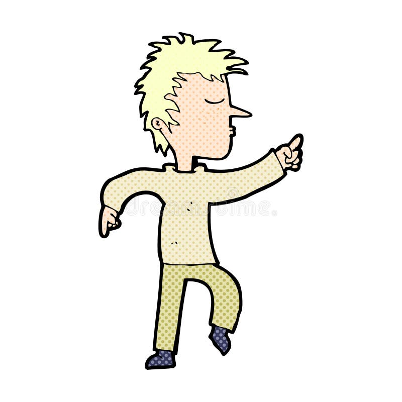 Comic cartoon man pointing stock illustration. Illustration of style ...