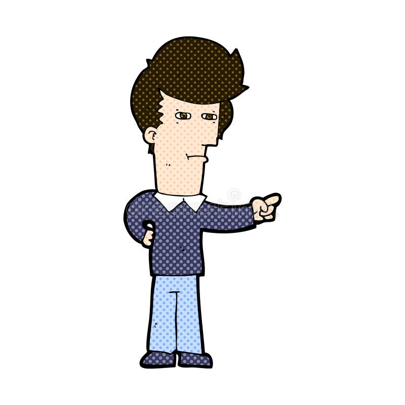 Comic cartoon man pointing stock illustration. Illustration of quirky ...