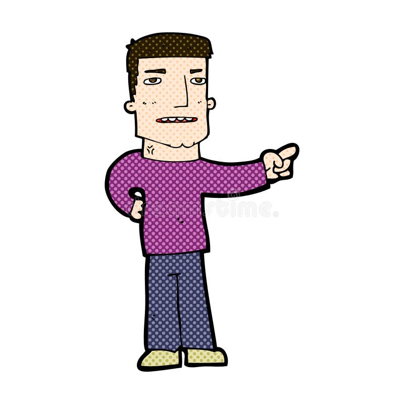 Comic cartoon man pointing stock illustration. Illustration of drawn ...
