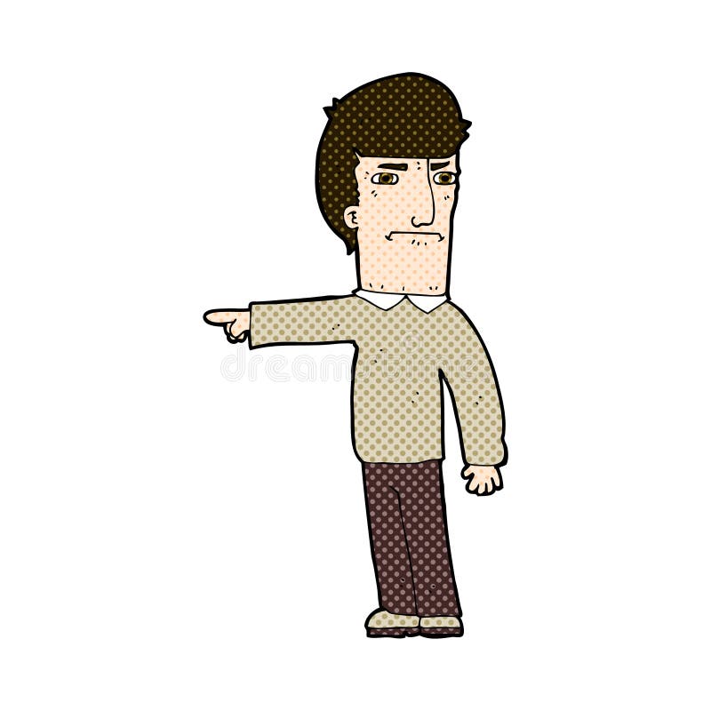 Comic cartoon man pointing stock illustration. Illustration of male ...