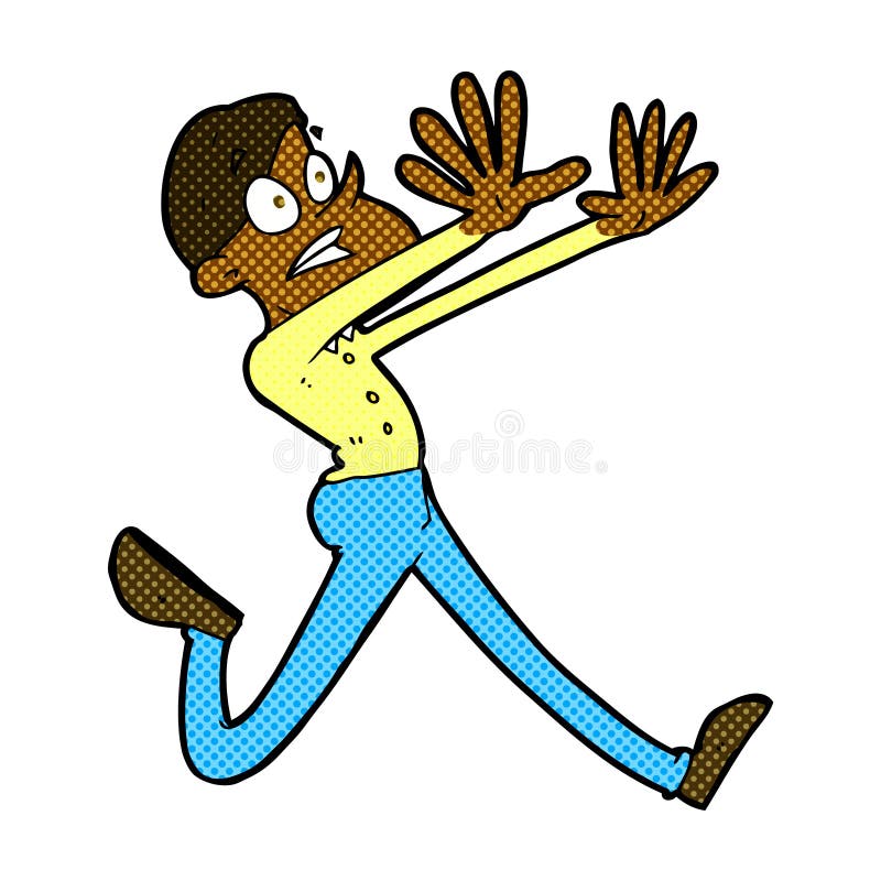 Comic Cartoon Man Running Away Stock Illustration - Illustration of ...