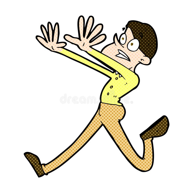 Comic Cartoon Man Running Away Stock Illustration - Illustration of ...